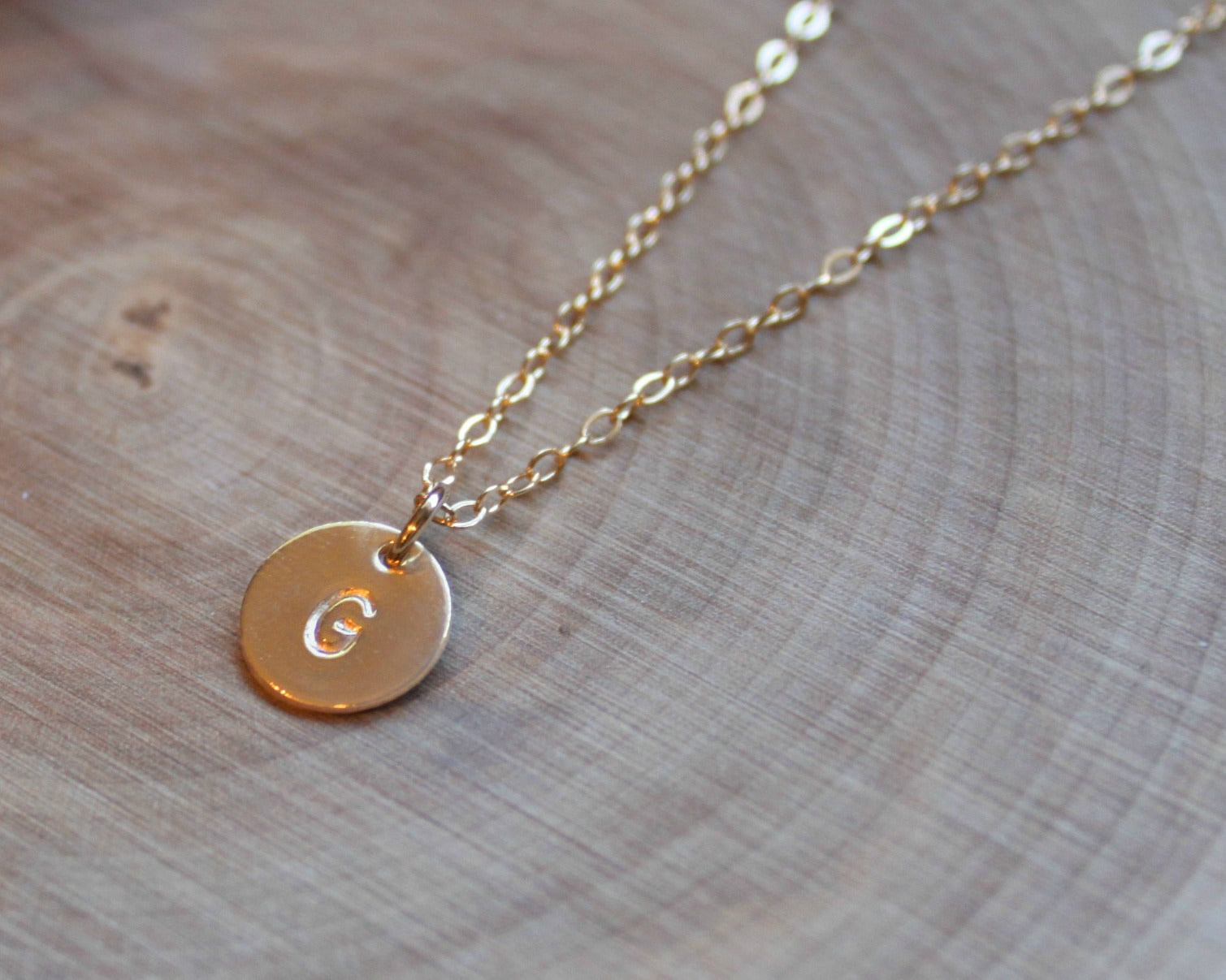 mini initial necklace (3/8"), gold - EFYTAL Jewelry